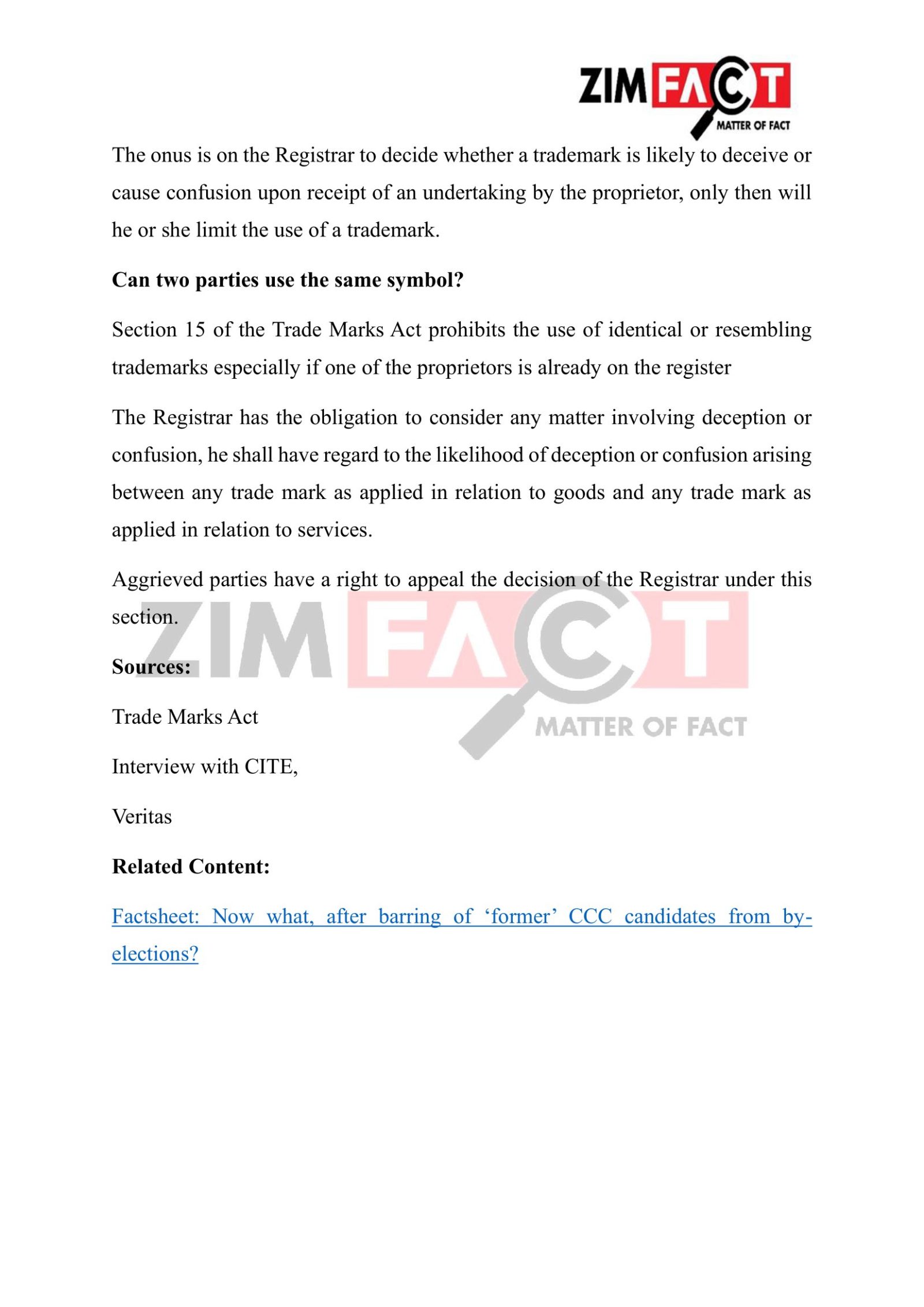 Fact Check Whose face is it Does CCC own Chamisa’s face symbol-2 | The ...